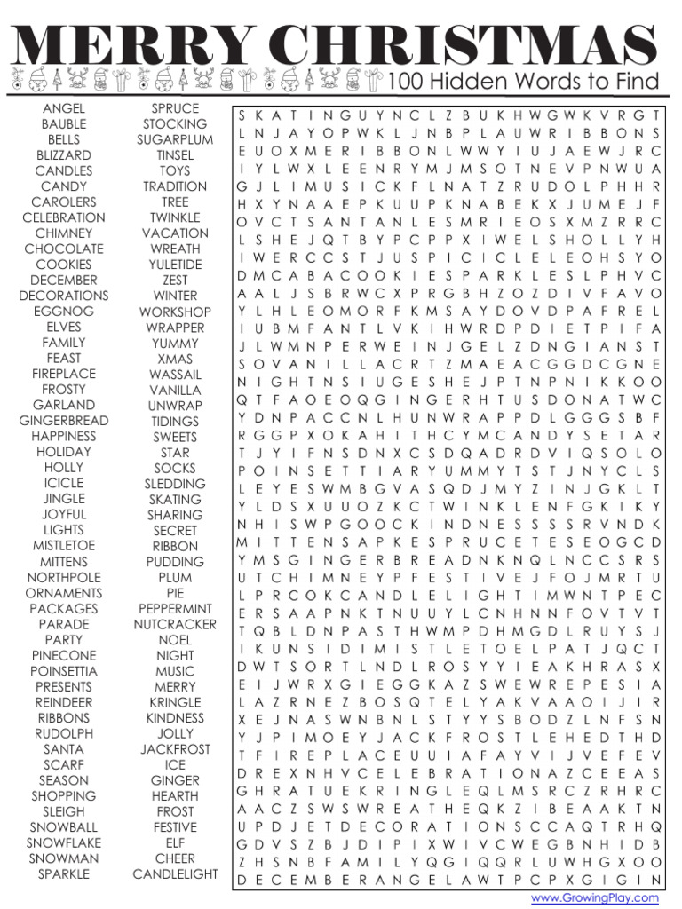Christmas Word Search Puzzle | PDF | Christmas | December Observances