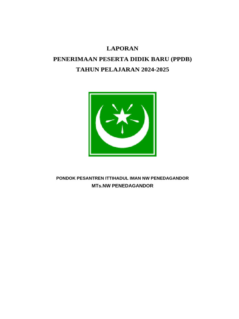 Laporan PPDB Mts | PDF