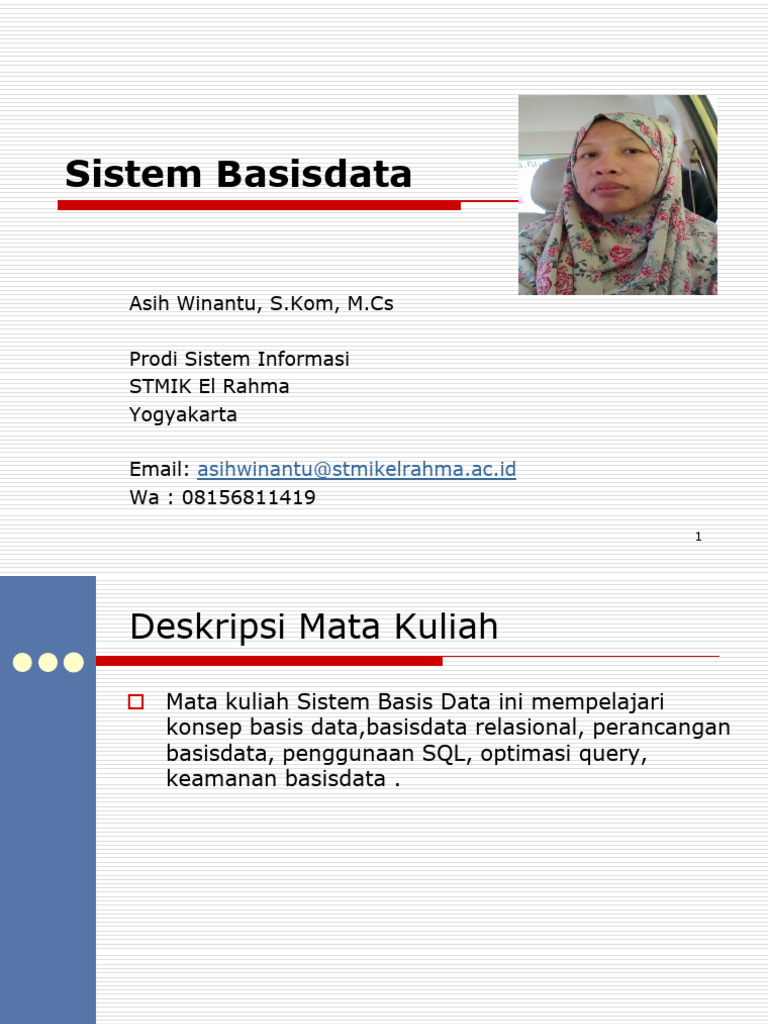Sistem Basisdata 0-InTRO To SBD +kontrak Kuliah | PDF