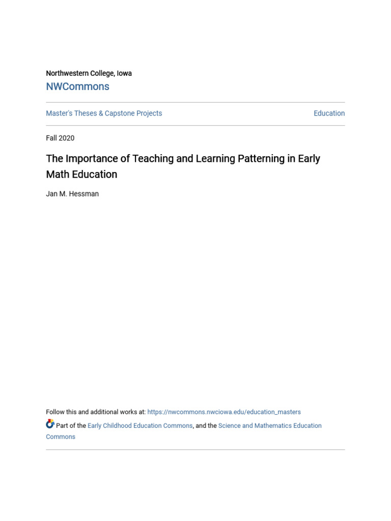 The Importance of Teaching and Learning Patterning in Early Math | PDF | Mathematics | National ...