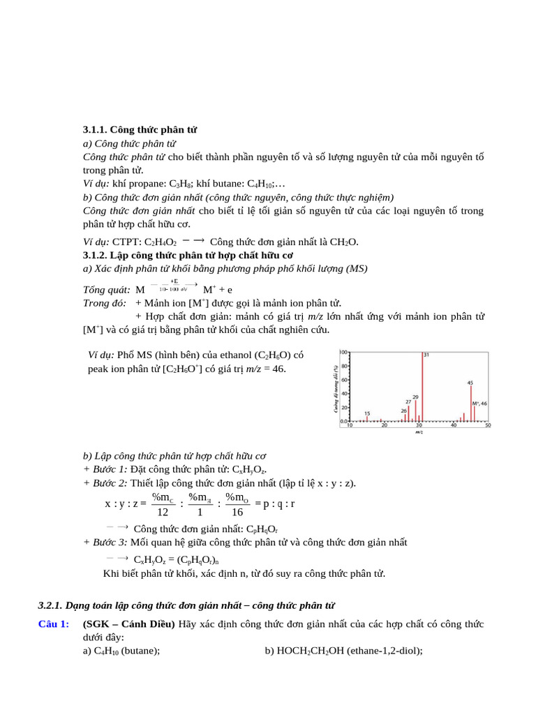 Bai 12 Cong Thuc Phan Tu HCHC - Hoa 11 | PDF