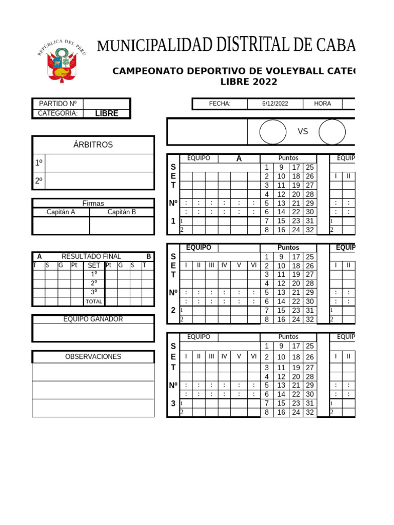 Planilla de Voey 3ser Set | PDF