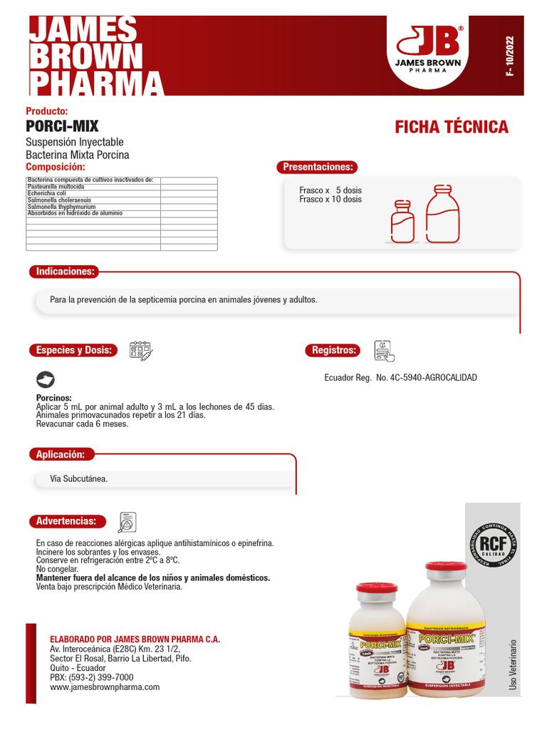 Ficha Tec Porci-Mix | PDF