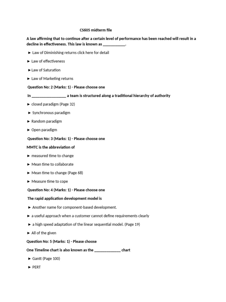 Cs605 Midterm by Sana Tariq | PDF