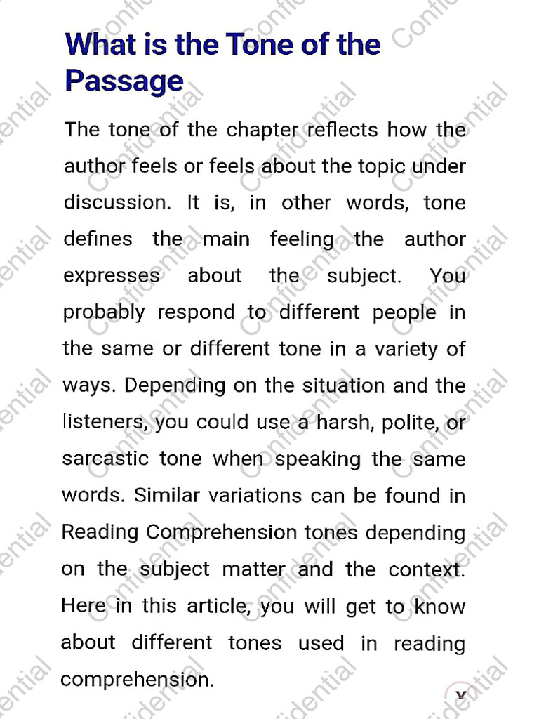 Different Tones in An Unseen Passage | PDF