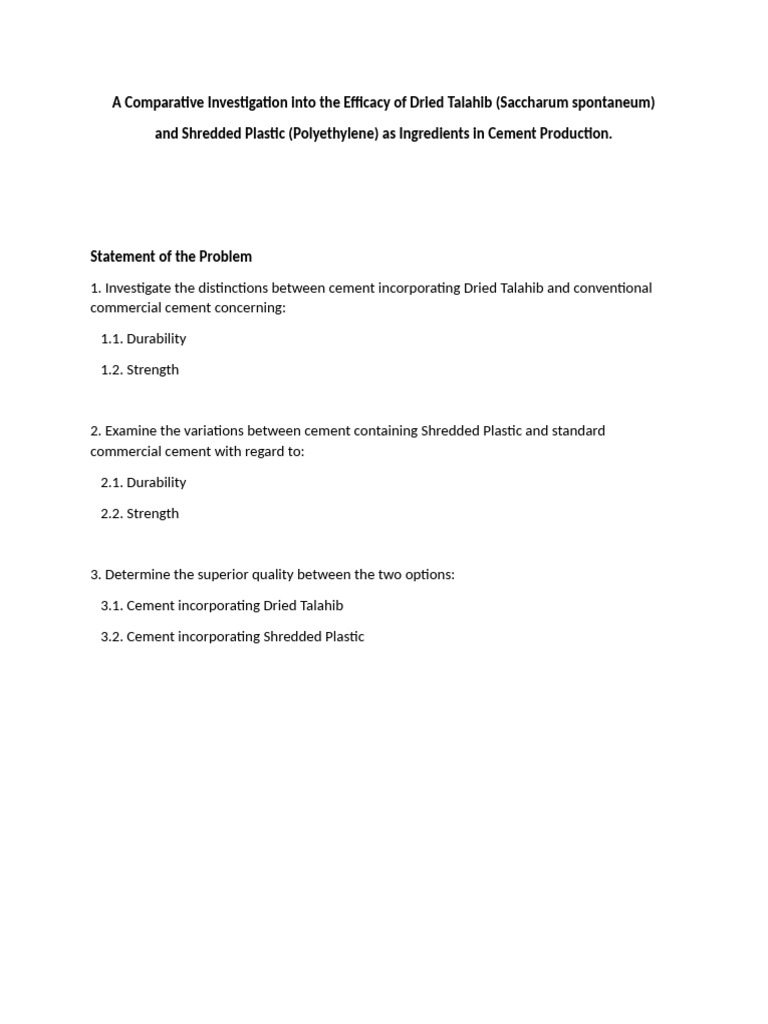 A Comparative Investigation Into The Efficacy of Dried Talahib | PDF