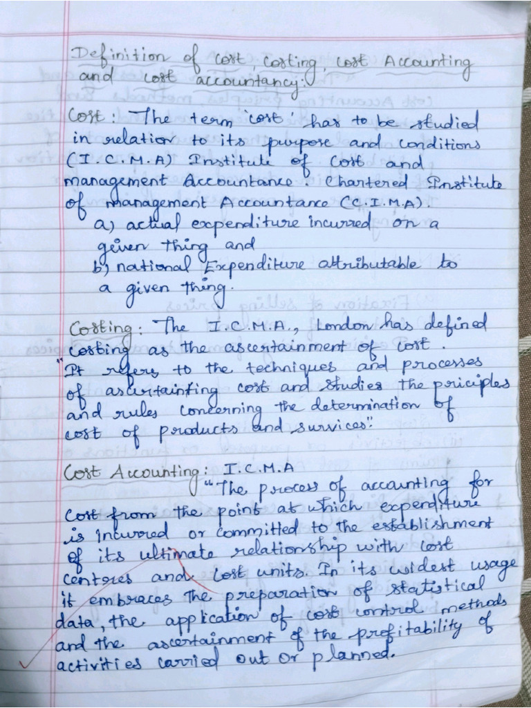 Cost Accounting Subject Notes | PDF