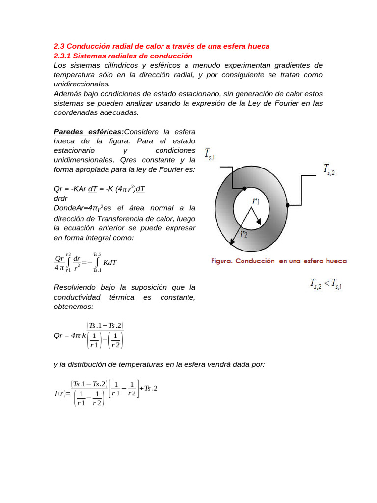 2.3. - Conduccion Radial de Calor A Traves de Una Esfera Hueca | PDF