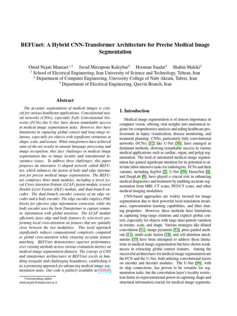 A Hybrid Cnn Transformer Architecture For Precise Medical Image Segmentation Pdf Image