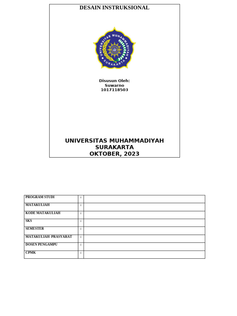 001._Format_Tugas_Desain_Instruksional_Suwarno_UMS 2024 | PDF