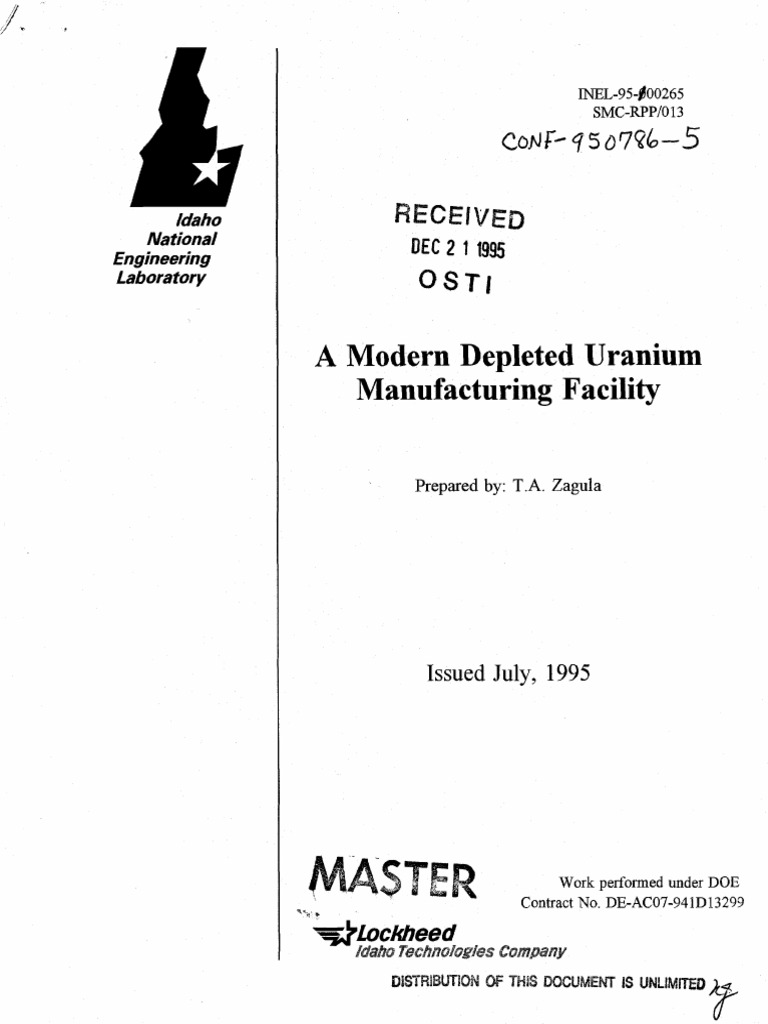 A Modern Depleted Uranium | PDF | Rolling (Metalworking) | Waste