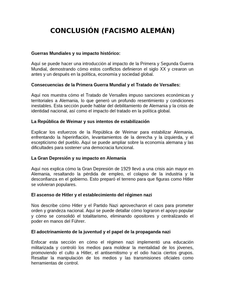 CONCLUSIÓN | PDF | Alemania nazi | nazismo