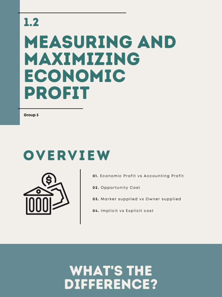 Group 3 - Measuring and Maximizing Economic Profit | PDF | Opportunity ...