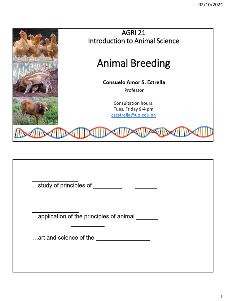 Principles of Animal Breeding Overview | PDF | Heritability | Inbreeding