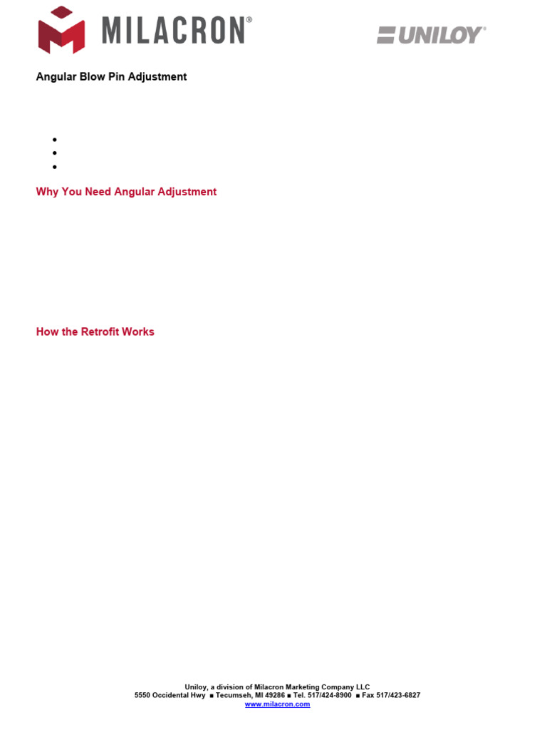Angular Blow Pin Adjustment | PDF | Mechanical Engineering