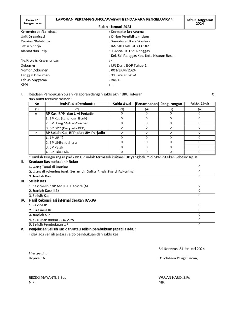 11 Format LPJ Manual Jan Juni 2024 | PDF