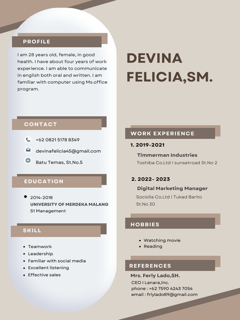 B.inggris CV Devina | PDF