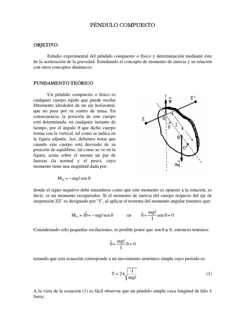 Pendulo Compuesto | PDF | Péndulo | Mecánica