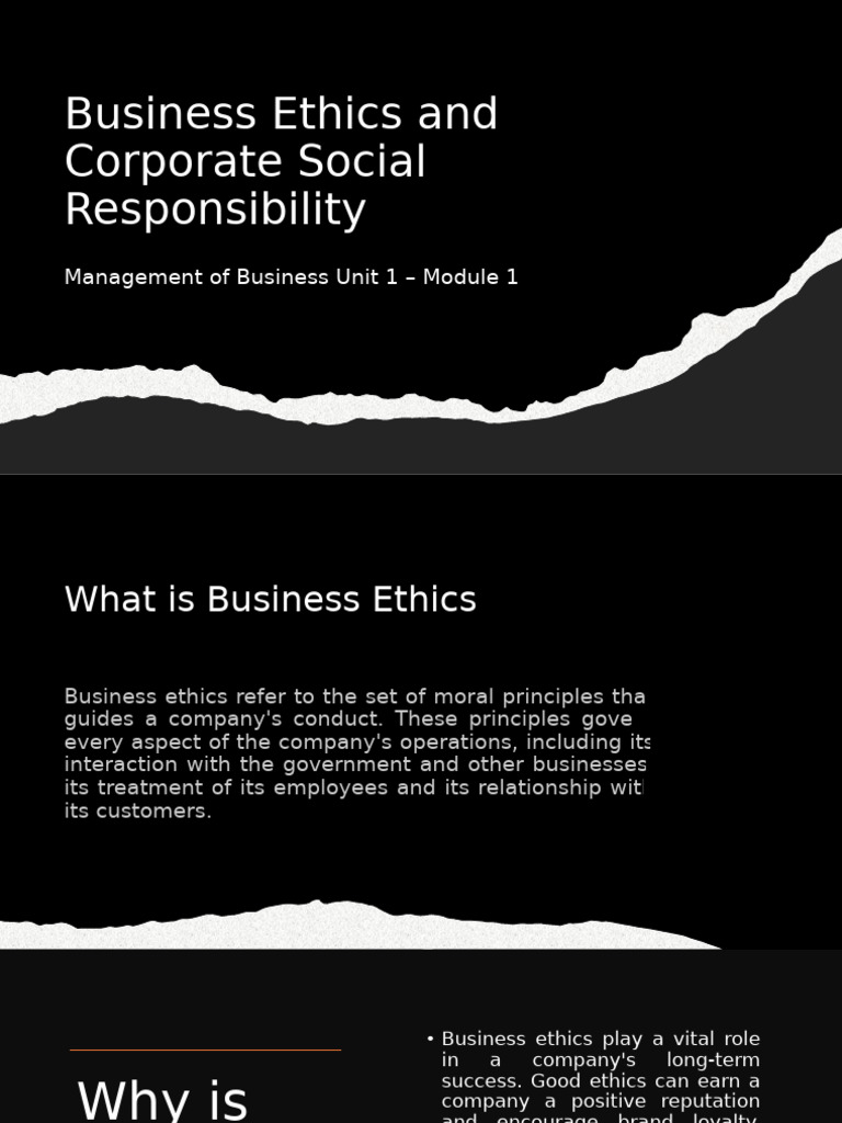 Business Ethics and Corporate Social Responsibility | PDF | Corporate ...