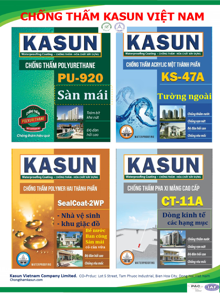 Catalog Chống Thấm Kasun Kasun STD-SC | PDF
