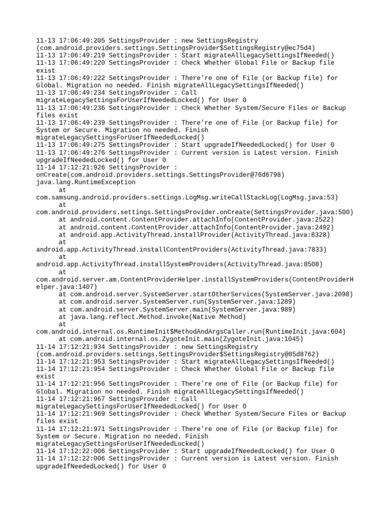 Settingsprovider Pdf Java Programming Language Concurrent Computing