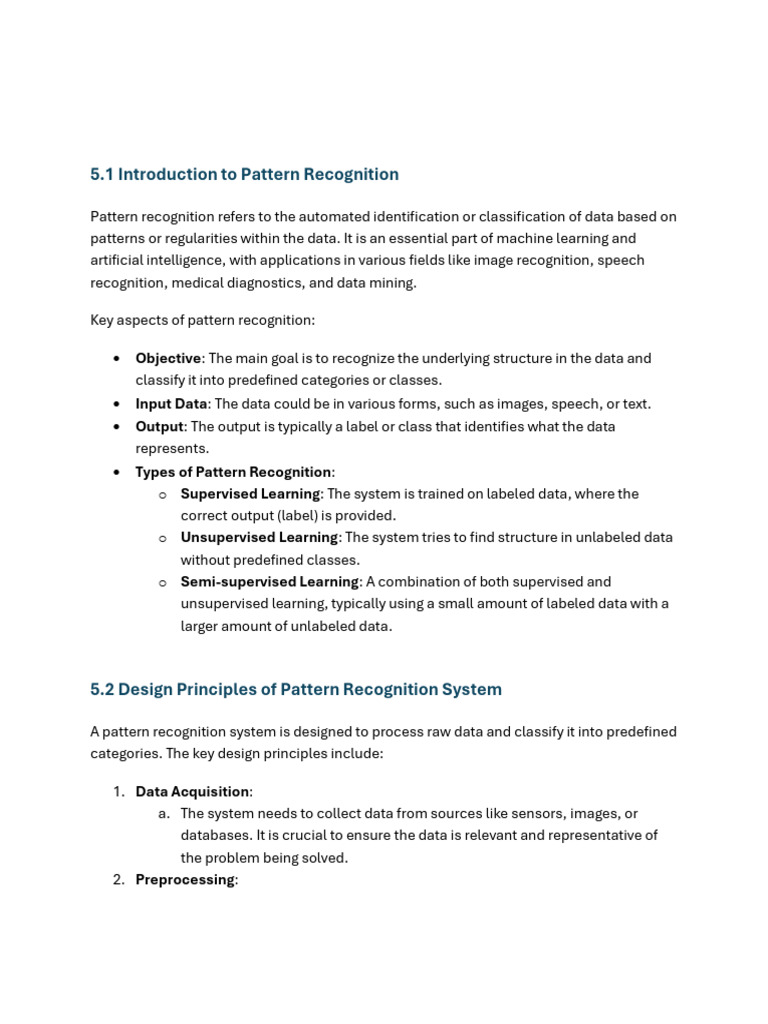 Unit 5 Pattern Recognition | PDF | Principal Component Analysis | Support Vector Machine