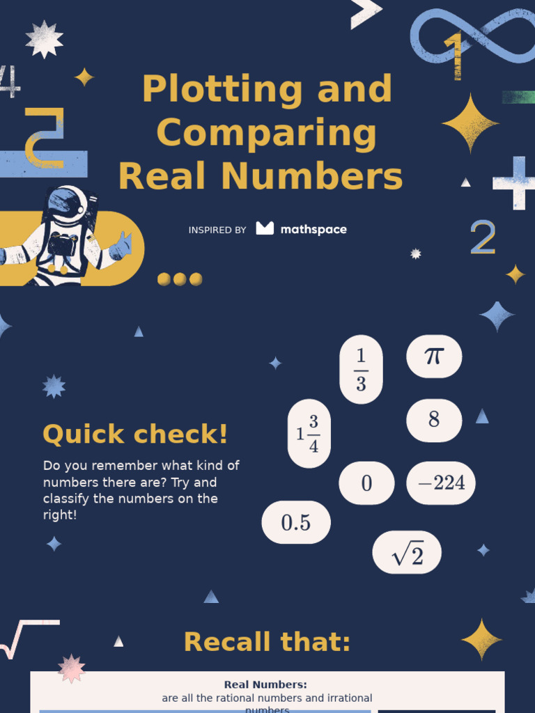 Plotting and Comparing Real Numbers E | PDF | Numbers | Integer