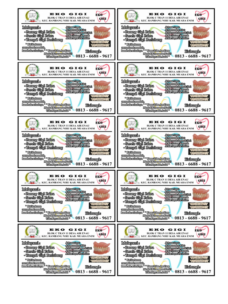 Kartu Nama Mas Eko | PDF