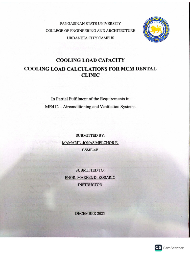Cooling Load Calculation | PDF