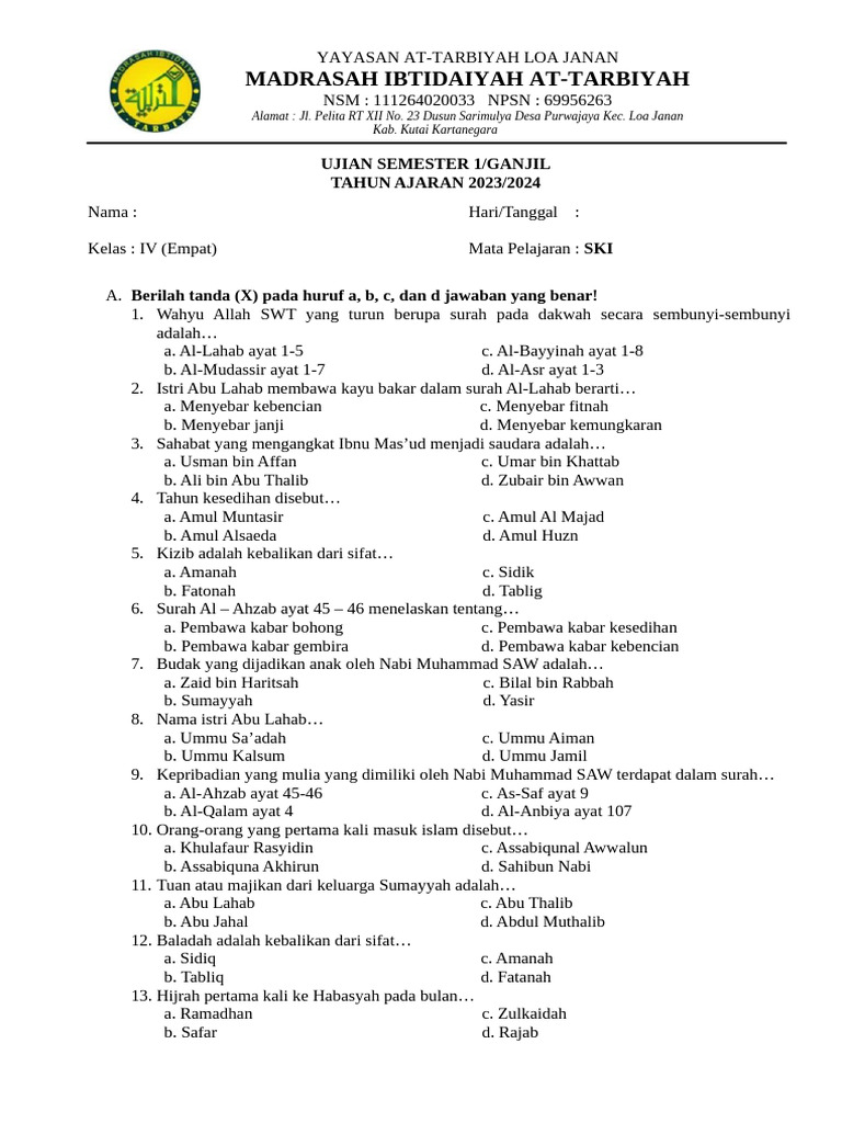 kelas 4 ganjil | PDF