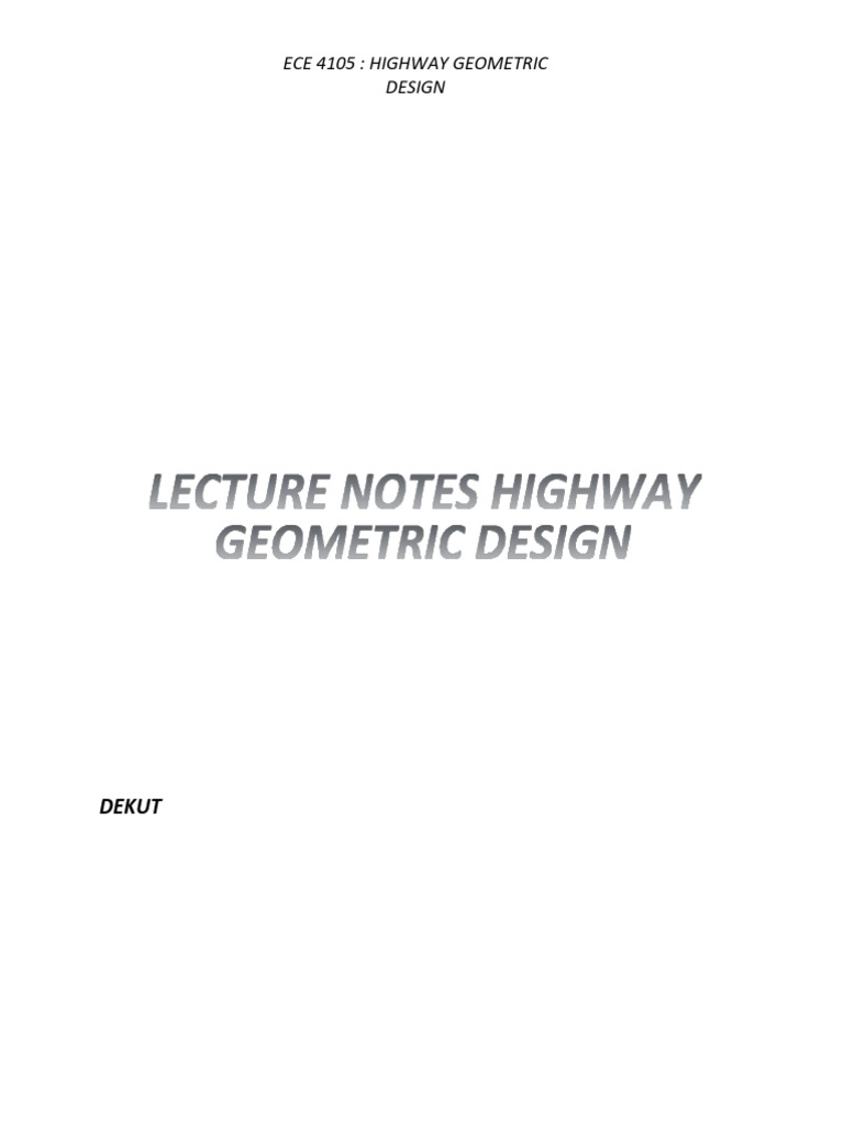 Highway Geometric Design Guide | PDF | Road | Infrastructure