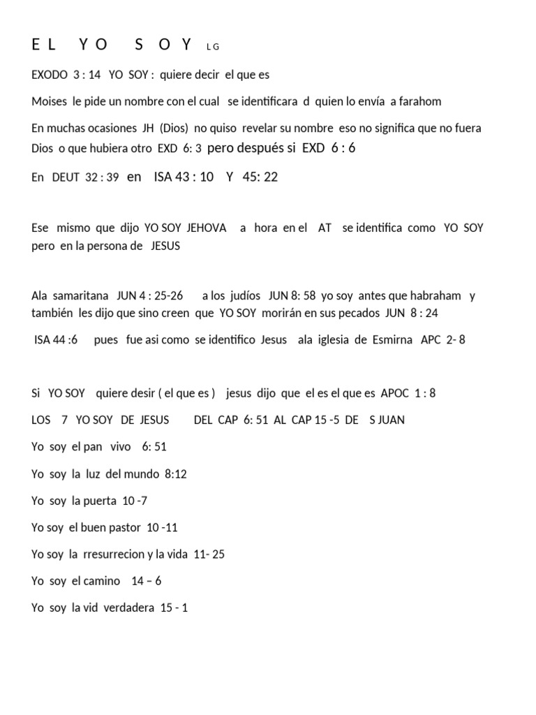 El Yo Soy | PDF