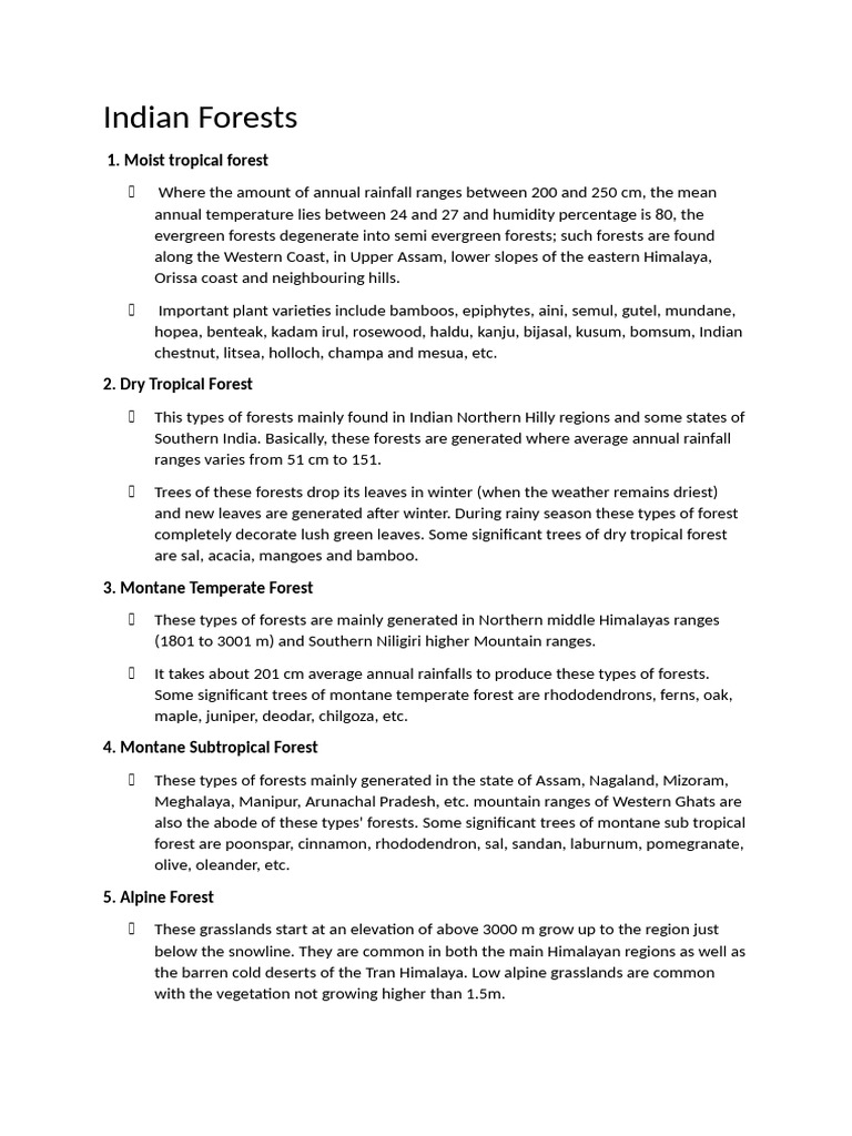 Indian Forests | PDF | Forests | Himalayas