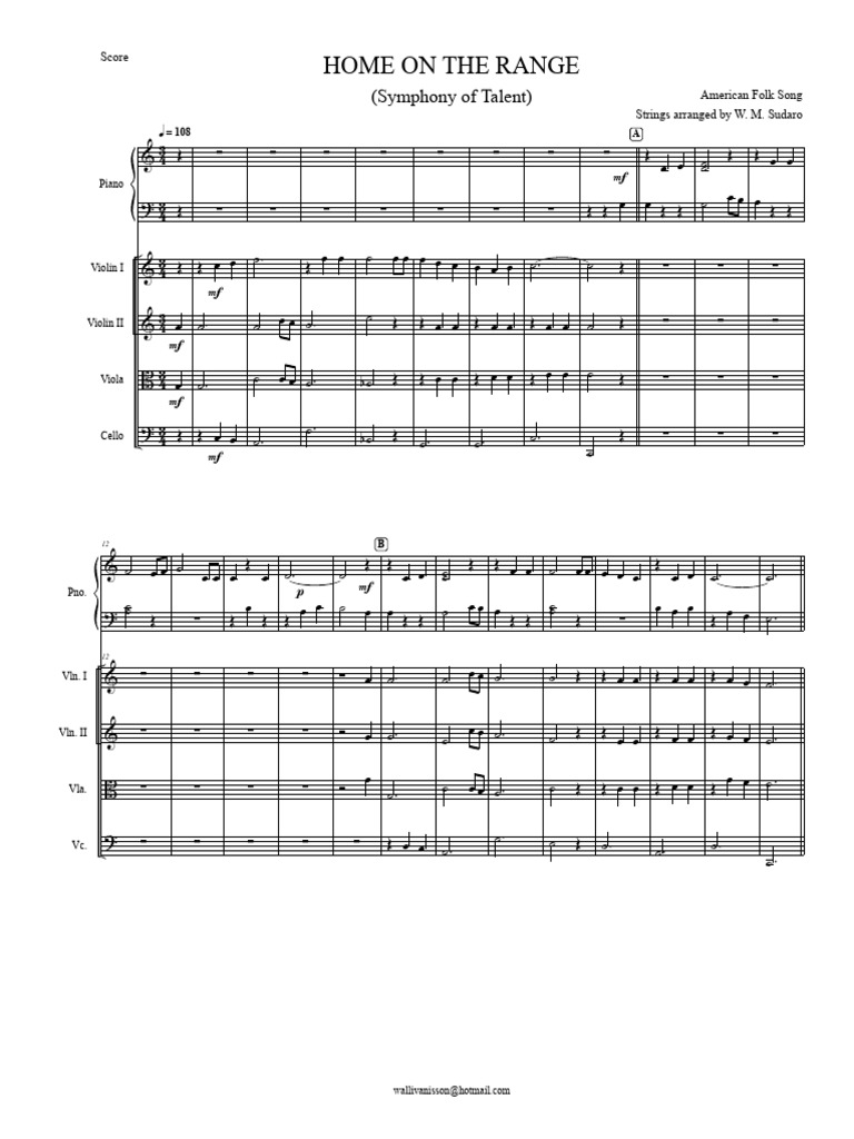 HOME ON THE RANGE | PDF | Viola | Musical Forms