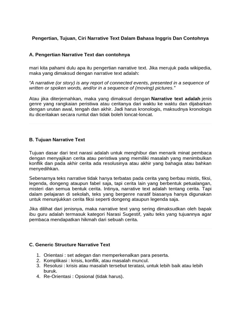 MATERI NARATIVE TEXT | PDF