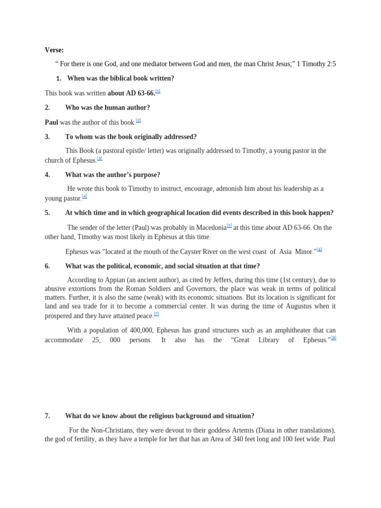 2 - Exegetical Step Historical 1 Tim. 2:5 | PDF | Paul The Apostle ...