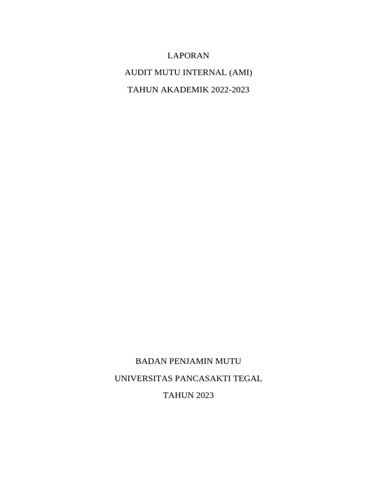 Laporan AMI Prodi IPA | PDF