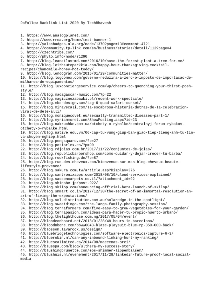 New Comment Backlink Site List | PDF