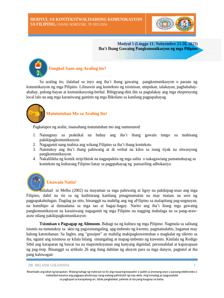 Komfil Modyul 5 2023 | PDF