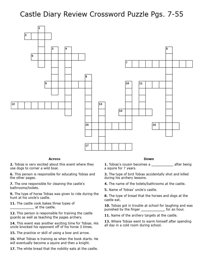 Castle Diary Crossword Puzzle Review | PDF | Archery