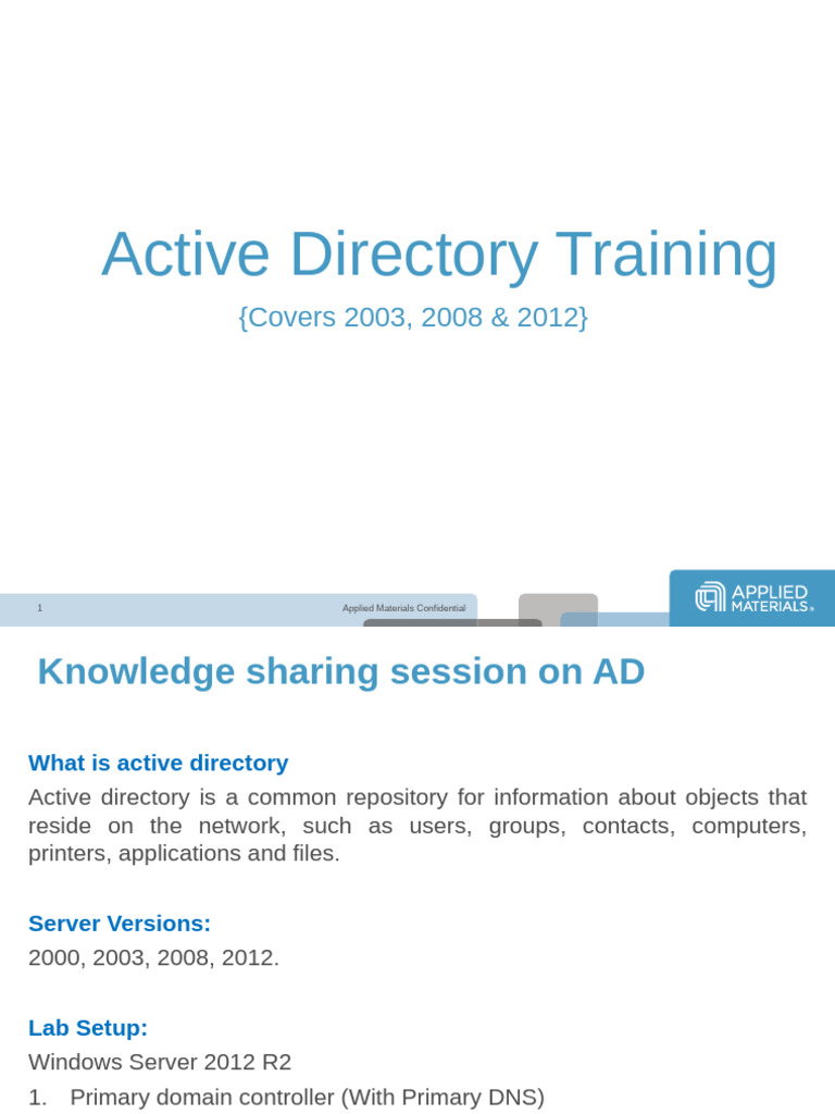 ActiveDirectoryTraining | PDF | Active Directory | Domain Name System