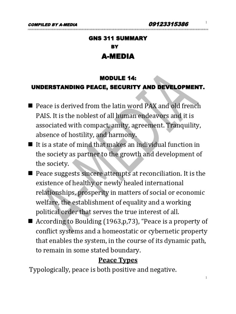 Understanding Peace and Development | PDF | Peace | Securities