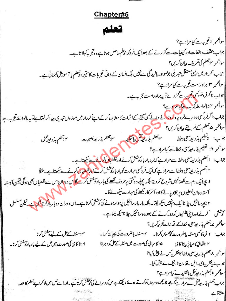 1st Year Education Notes Chapter 5-8 | PDF