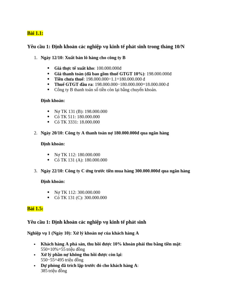 BT Chương 1 KTTC Nhóm 1 | PDF