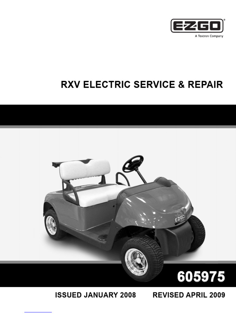 EZGO RXV Electric Service Manual | PDF | Vehicles | Manufactured Goods
