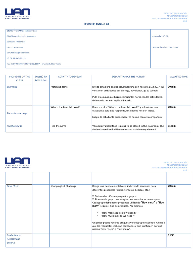 Lesson Plan Saturday | PDF