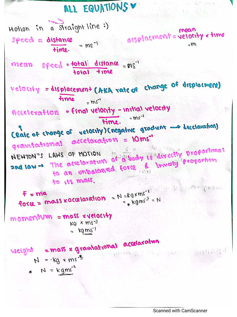 All The Science Equations | PDF