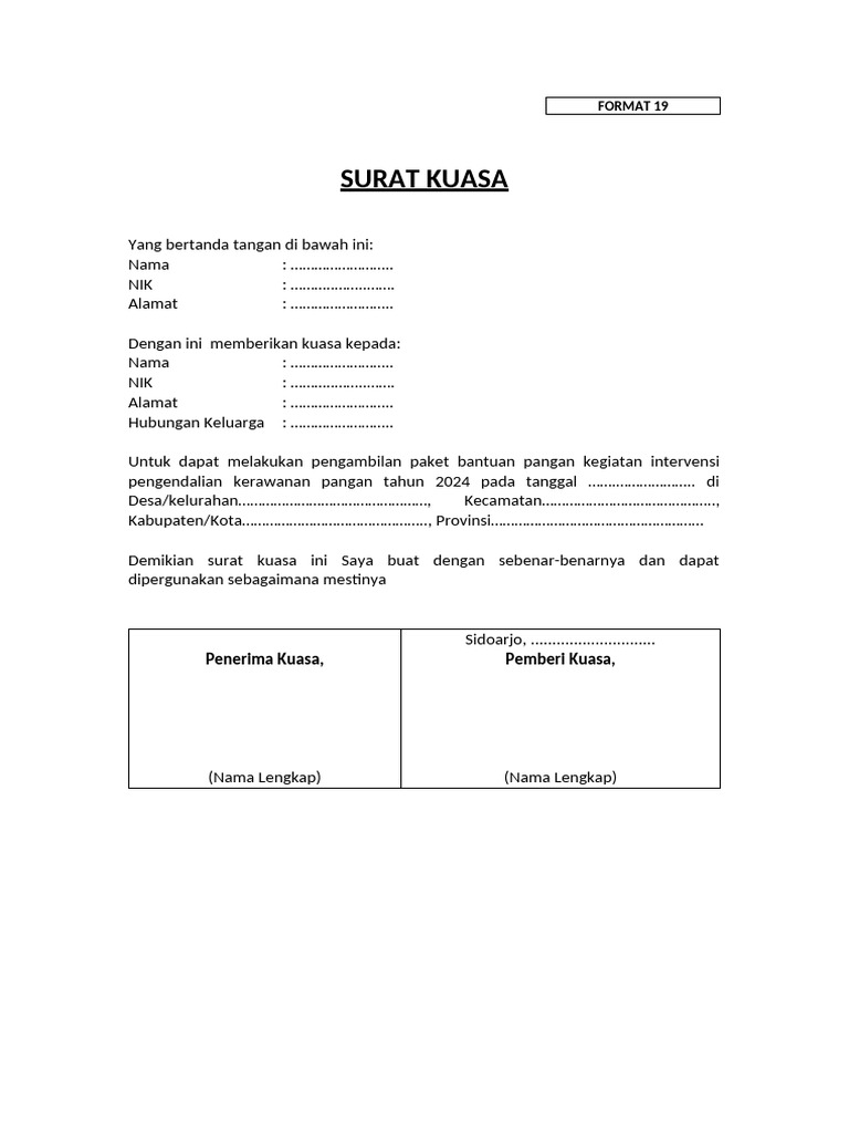 Surat Kuasa KRS 2024 | PDF