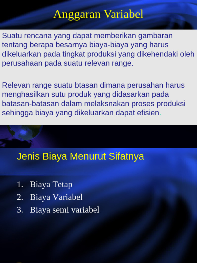 Anggaran Variabel 1 2 | PDF