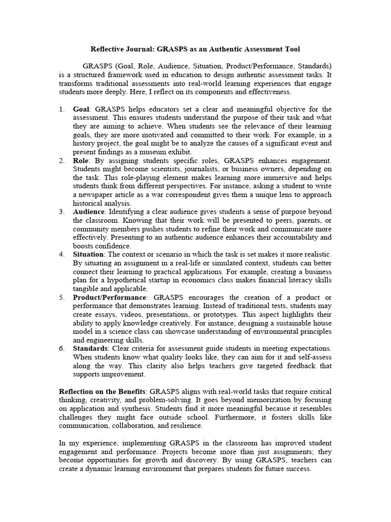 Reflective Journal | PDF | Learning | Goal